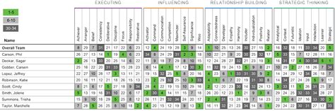 Cliftonstrengths Strengthsfinder Team Grid — Strengths Navigator A