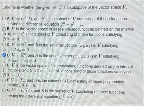solved determine whether the given set s is a subspace of
