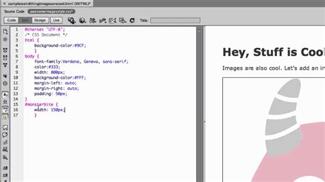 adding images in dreamweaver and using css youtube