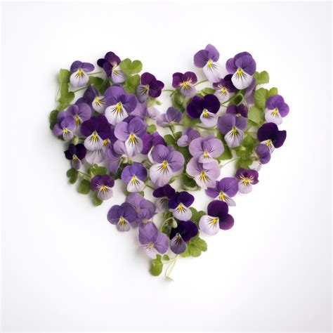 Premium Ai Image Violets Flower In Heart Shape Illustration Ai Generativexa