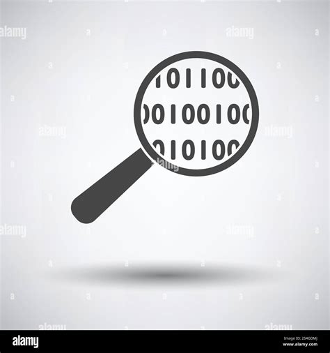 Data Analysing Icon On Gray Background Round Shadow Vector