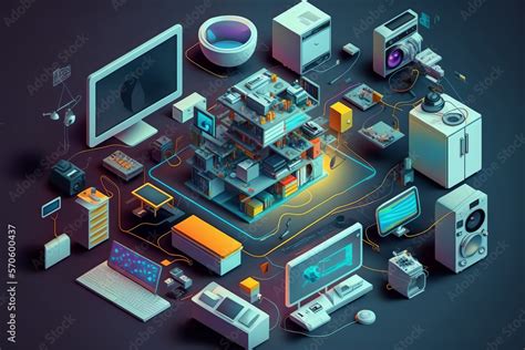 A Futuristic World Where IoT Technology Is Seamlessly Integrated Into Daily Life Shown Through