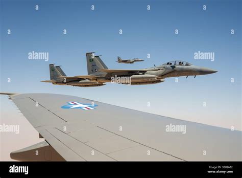 Royal Saudi Air Force F 15sa Fighter Jets Escort Air Force One Before