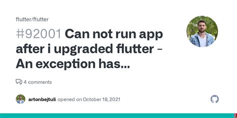Can Not Run App After I Upgraded Flutter An Exception Has Occurred In The Compiler