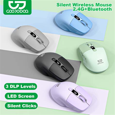 Goojodoq Wireless Bluetooth Mouse 24ghz Dual Bluetooth Silent Ergonomic Design With Dpi