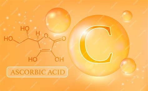 Capsule De Gouttes Deau Dacide Ascorbique De Vitamine C Sur Un Fond