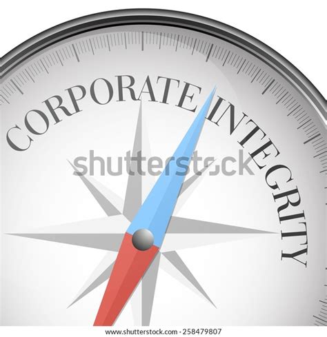 Detailed Illustration Compass Corporate Integrity Text Stock Vector