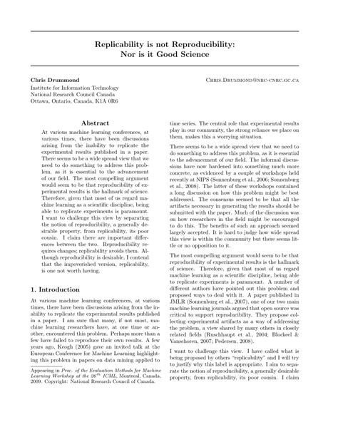 Pdf Replicability Is Not Reproducibility Nor Is It Good Science
