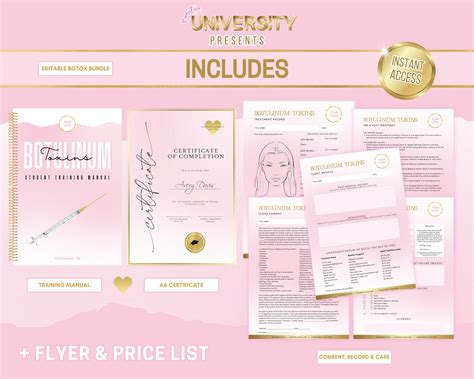 Botox Training Manual Botox Certificate Botox Flyers Botulinum Toxin