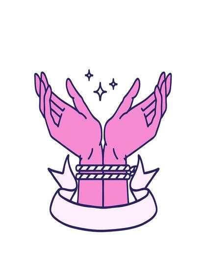 Stretching Up Animation Of Banner Of A Pair Of Tied Hands Cartoon