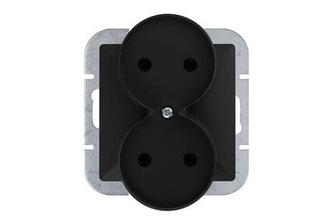 Gniazdo Wtyczkowe Podw Jne Per A P T X P Pt Pr Czarny Mat Kpl Bricomarche Pl