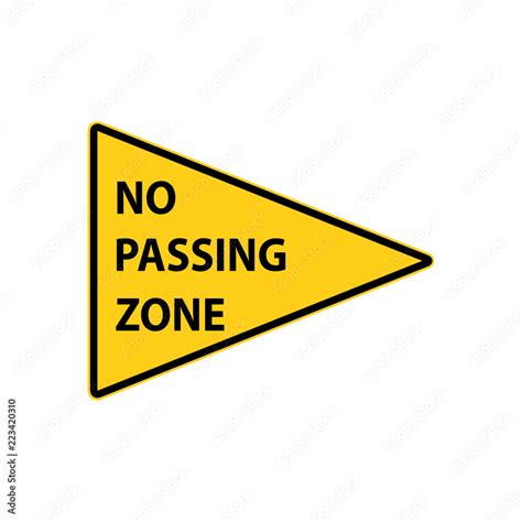 Usa Traffic Road Signs No Passing Zone Vector Illustration Stock