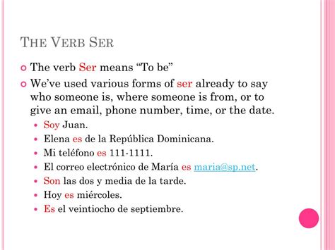 Ppt The Verb Ser Powerpoint Presentation Free Download Id6665479