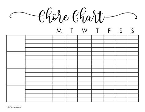 Free Chore Chart Maker Printable