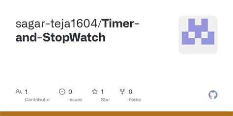 GitHub Sagar Teja Timer And StopWatch