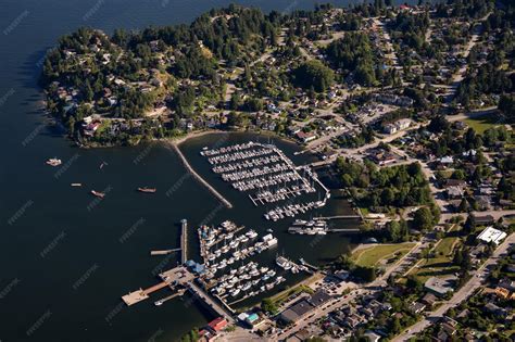 Premium Photo Aerial View Of Gibsons In Sunshine Coast