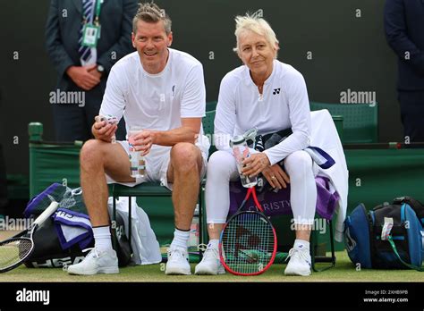 Martina Navratilova Thomas Enqvist Of Sweden In The Invitation Mixed Doubles Round Round