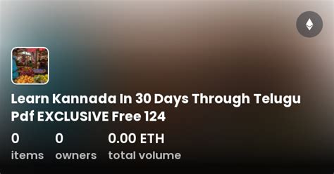 Learn Kannada In 30 Days Through Telugu Pdf EXCLUSIVE Free 124 Collection OpenSea