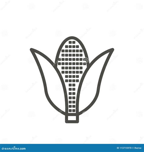 Corn Icon Vector Outline Agriculture Line Corn Symbol Stock Vector