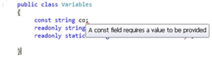 Difference Between Const Readonly And Static Readonly In C
