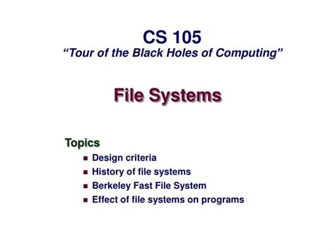 PPT File Systems PowerPoint Presentation Free Download ID