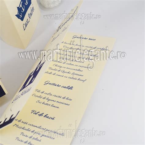 Meniu Botez Castel Micul Print Marturii Elegante Meniu Botez Ieftine