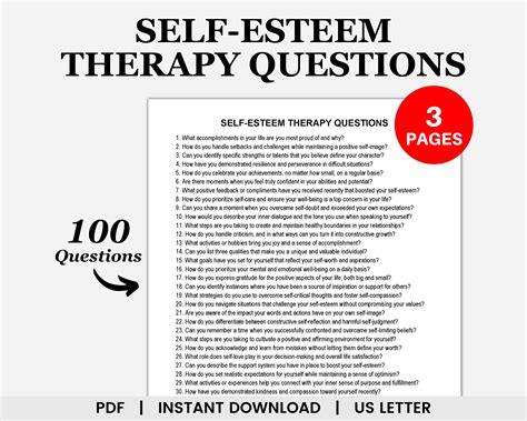 Self Esteem Therapy Questions Self Esteem Therapy Self Esteem Tools