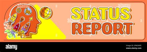 Text Caption Presenting Status Report Concept Meaning Update Summary