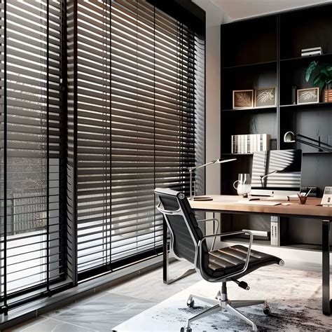 Black Venetian Blinds For Your Home Office Black Metalic Blinds For