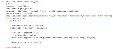 Python Programming Fundamentals — Loan Payment Schedule