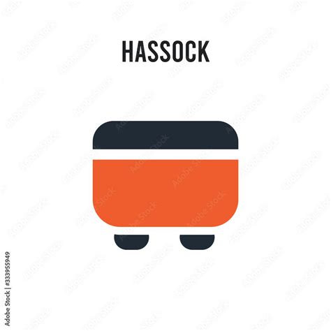 Hassock Vector Icon On White Background Red And Black Colored Hassock
