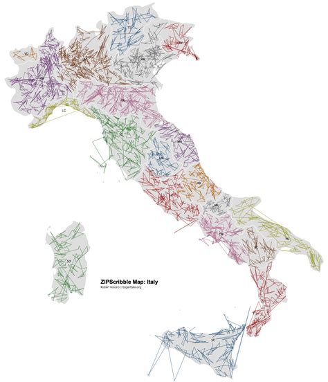 Zipscribble Map Italy