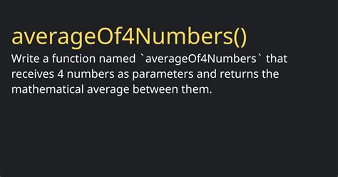 AverageOf4Numbers 100 JS Functions