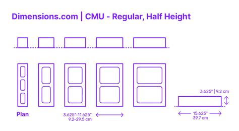 CMU Regular H Block Dimensions Drawings Dimensions Com