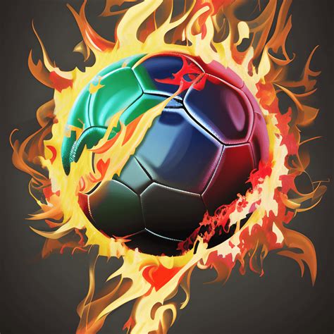 Soccer Ball On Fire Drawing