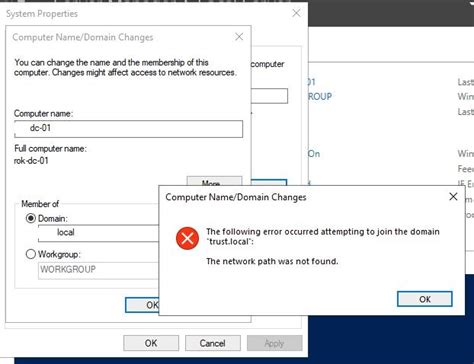 The Network Path Was Not Found When Joining A Client To A Domain The