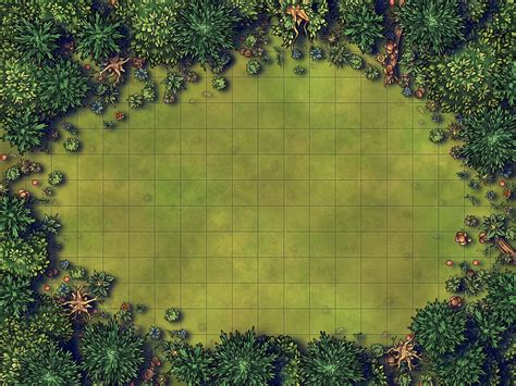 Forest Clearing Battle Map For Dandd Night And Day Printable Rpg Map Digital Ttrpg Fantasy Map