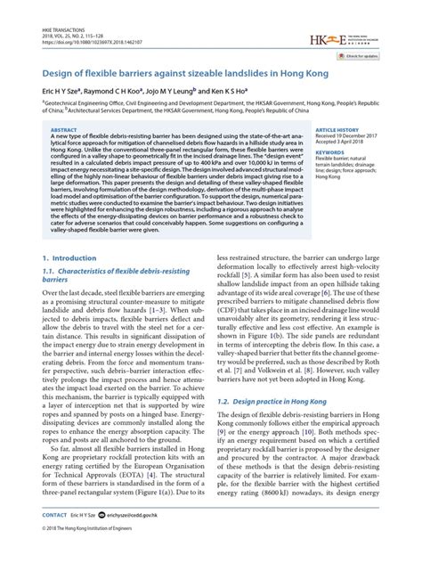Design Of Flexible Barriers Against Sizeable Landslides In Hong Kong Pdf Landslide Simulation