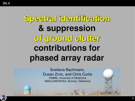 Ppt Spectral Identification And Suppression Of Ground Clutter Contributions For Phased Array