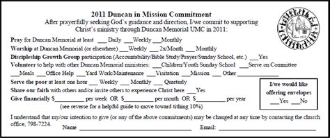 Church Pledge Card Samples Effective Church Communications