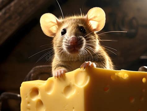 The Hamster Mouse Gnaws And Eats Cheese Rodents And Pests Stock Illustration Illustration Of