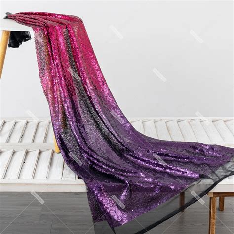 Glamorous Eggplant To Magenta Ombre Sequin Fabric Oneyard