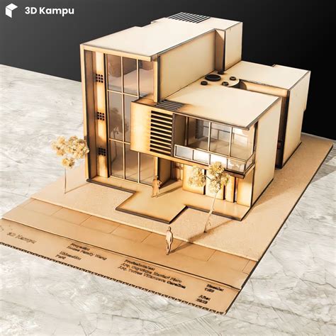 Maqueta Vivienda En Corte Laser Mdf Arquitectura Maqueta