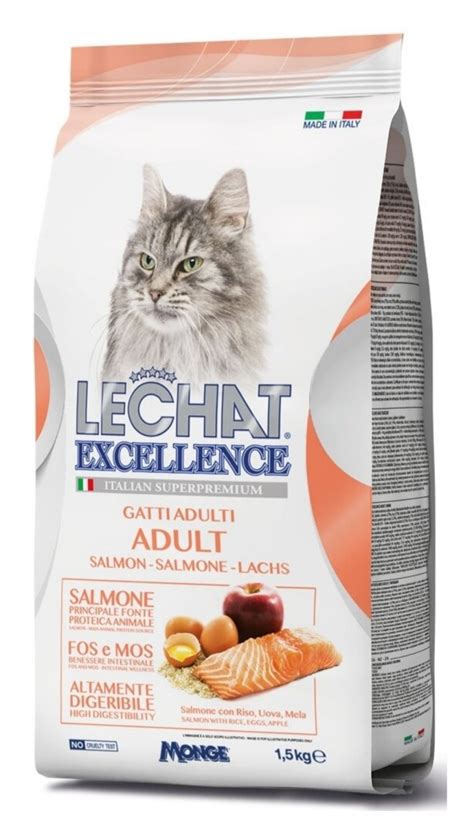 Сухой корм для взрослых кошек Lechat Excellence С лососем, рисом, яйцом ...