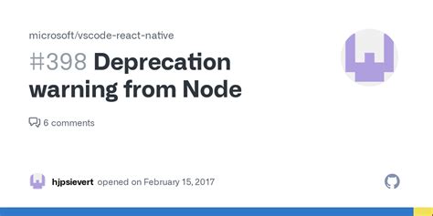 Deprecation Warning From Node Issue Microsoft Vscode React Native GitHub