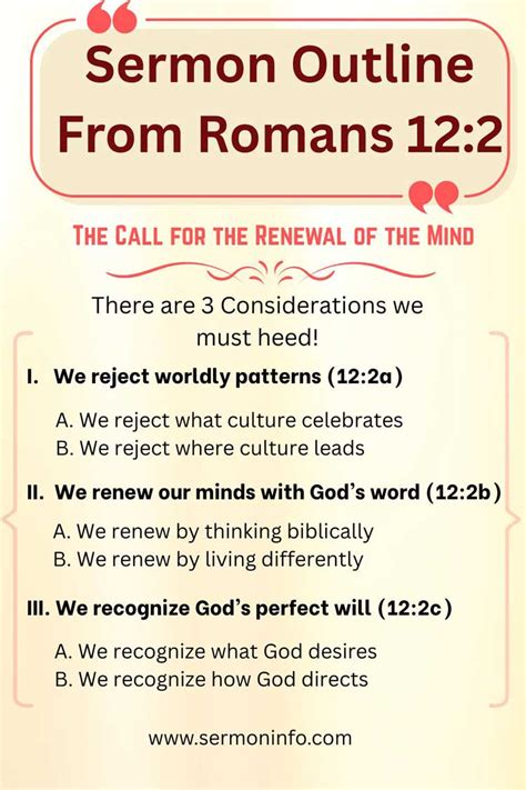 Sermon Outline From Romans 122 Renewal Of The Mind