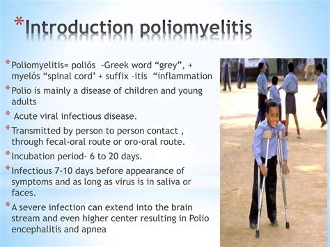 Poliomyelitis And Post Polio Syndrome Pptx