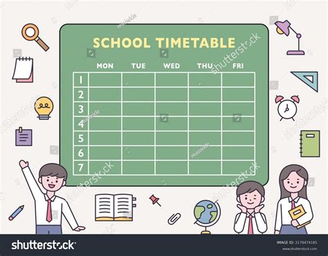 학교 수업 시간 표 앞에 있는 스톡 벡터로열티 프리 2178474185 Shutterstock