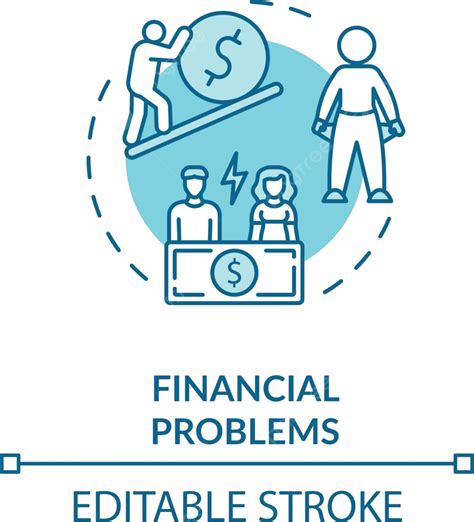 Financial Problems Concept Icon Poor Line Dept Vector Poor Line Dept