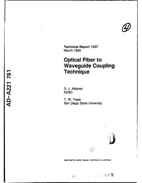 Pdf Optical Fiber To Waveguide Coupling Technique Dokumentips